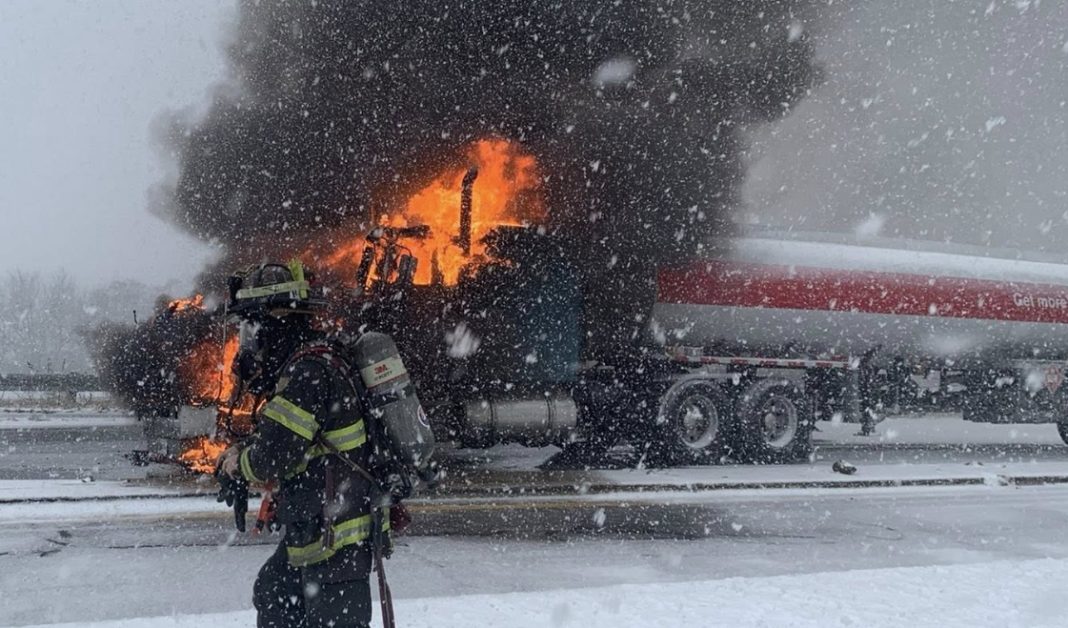 Cass County, IN Semi Fire Today: US35 Closed as Firefighters Battle ...